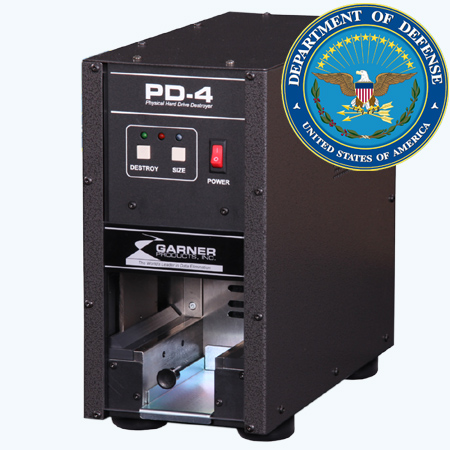 Garner Products PD-4He hard drive destroyer crusher, destroy crush HDD