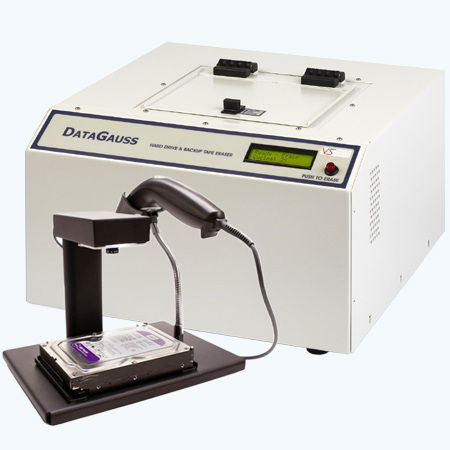 DataGauss LG Max hard drive degausser, erase HDD with verification log