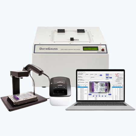 DataGauss LG Max hard drive degausser, erase HDD with verification log