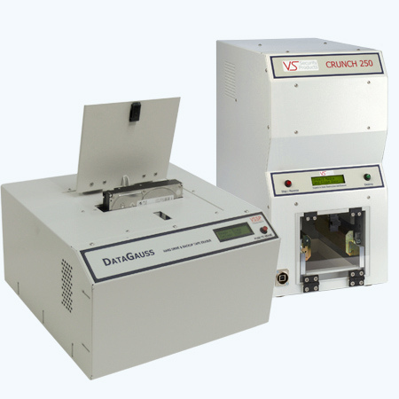 Combination DataGauss LG Max hard disk drive degausser and Crunch 250 ...